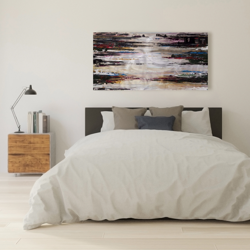 Abstract runny paint | Framed print on canvas 36" x 36"