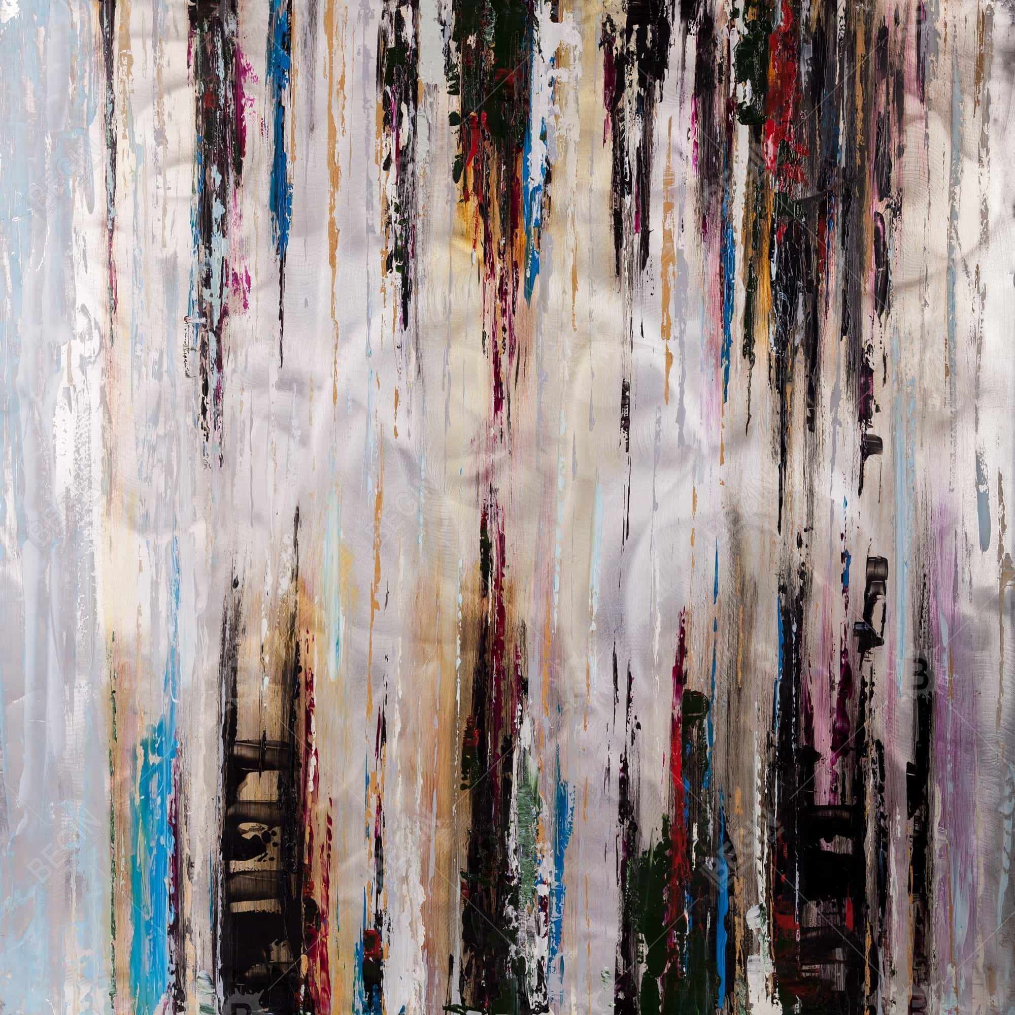 Abstract runny paint | Framed print on canvas 36" x 36"