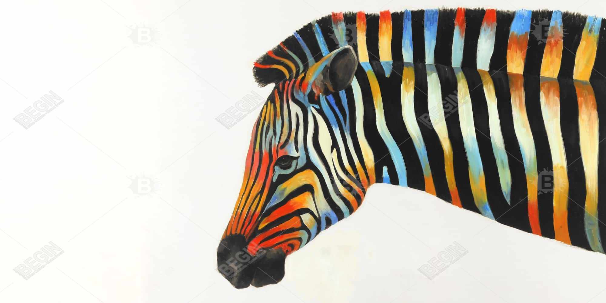 Zèbre coloré | Art mural | Bégin Déco Maison